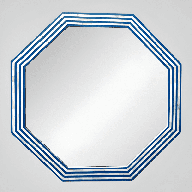 RUDRAKSHA CORPORATION Handmade Bone Inlay Round Mirror Frame – Octagon ...