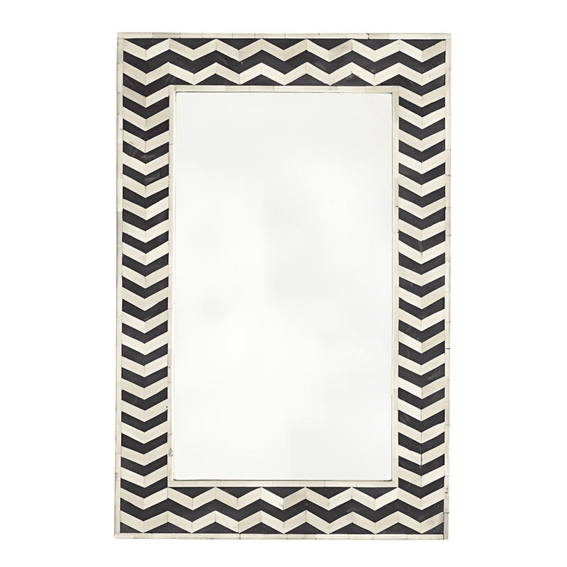 RUDRAKSHA CORPORATION Modern Chevron Bone Inlay Rectangle Mirror Frame ...