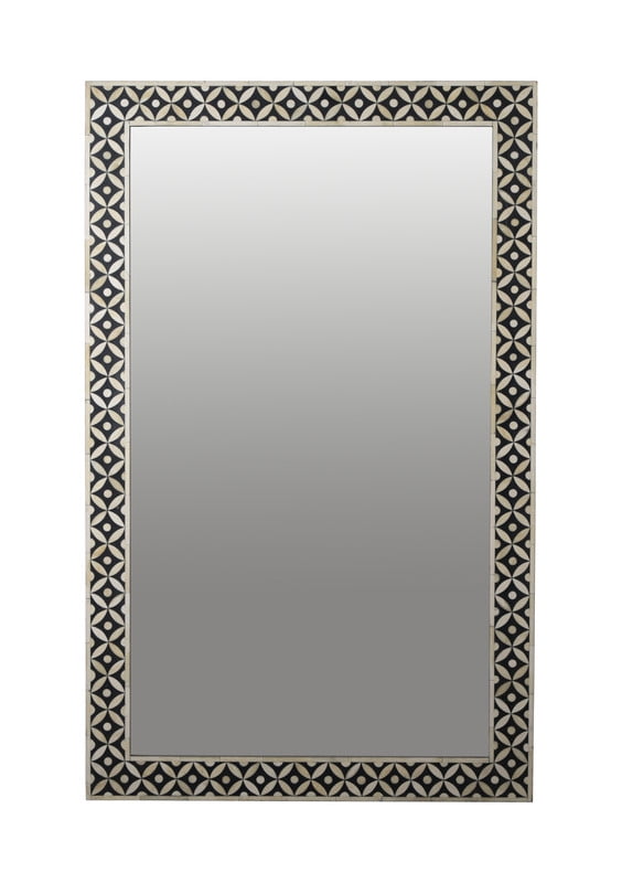 RUDRAKSHA CORPORATION Modern Geometric Bone Inlay Rectangle Mirror ...