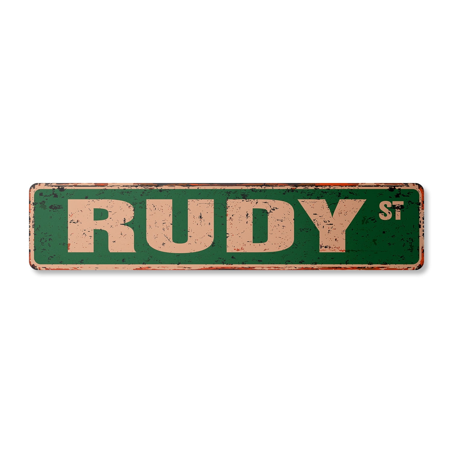 RUDY Vintage Plastic Street Sign Childrens Name Room Sign | Indoor ...