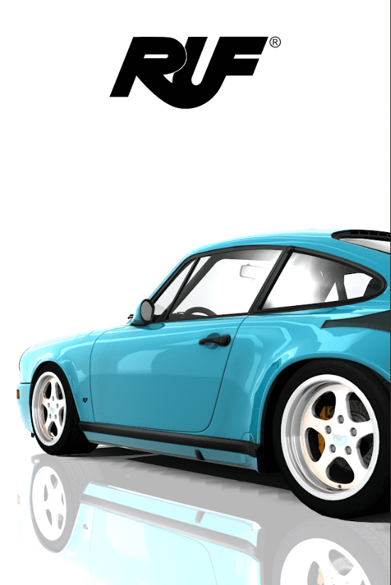 RUF 911 Yellowbird 24x36 Poster - Classic Sports Car - Iconic Porsche ...