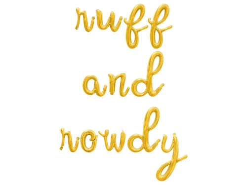 RUFF AND ROWDY Cursive Letter Balloon Banner - Dog Birthday Party ...