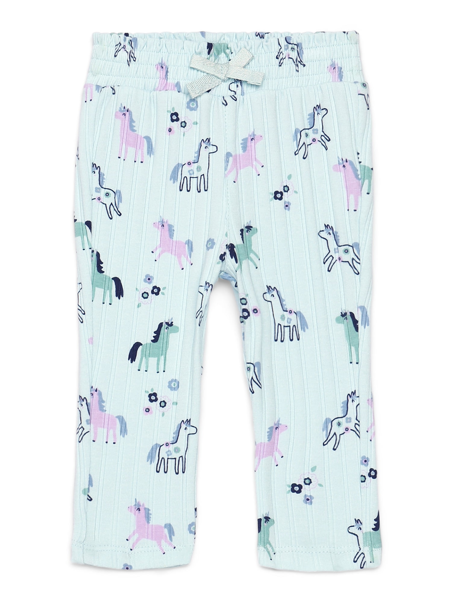 Garanimals Baby Girl Ruffle Waist Print Ribbed Leggings, Sizes 0M-24M ...