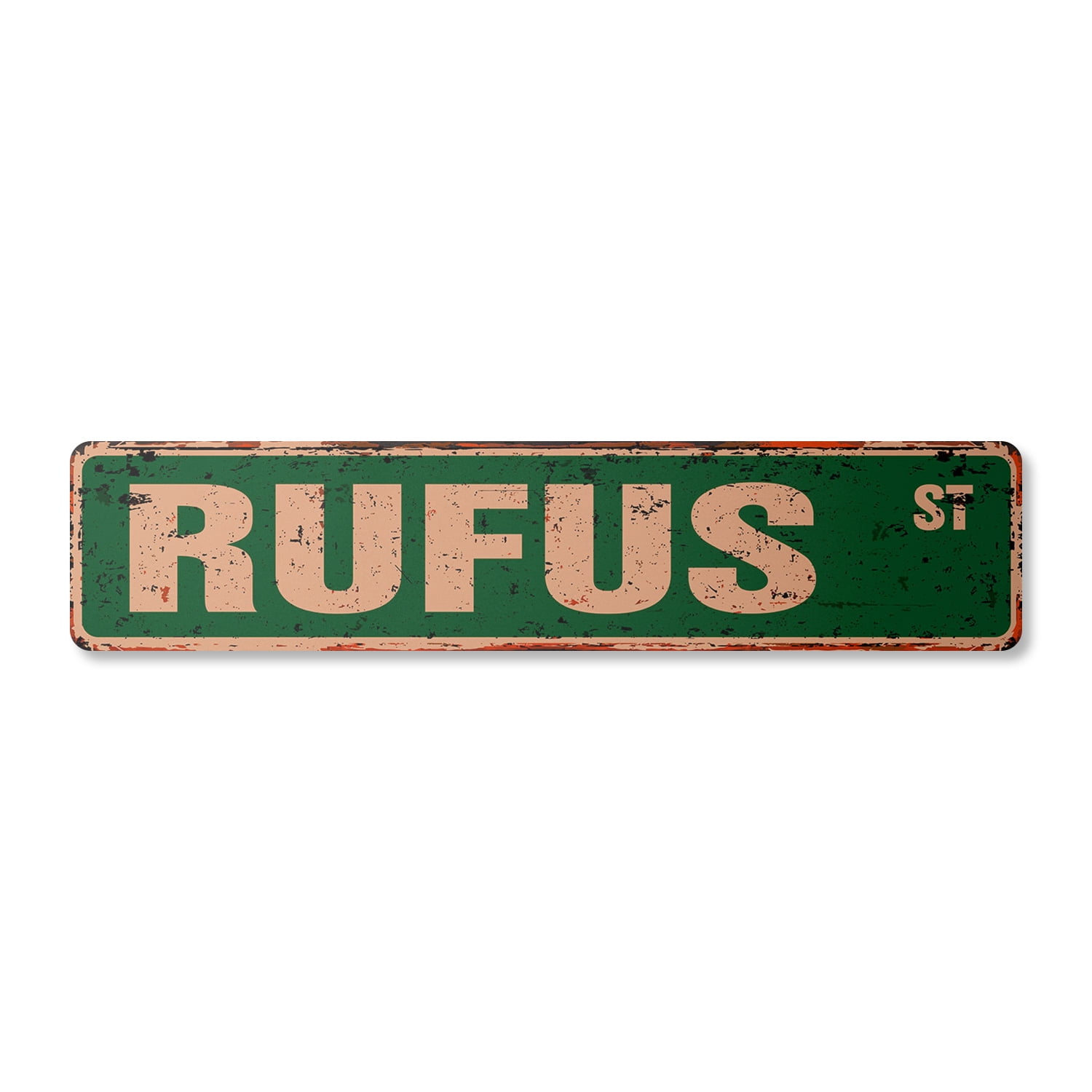 RUFUS Vintage Aluminum Street Sign Childrens Name Room Metal Sign ...