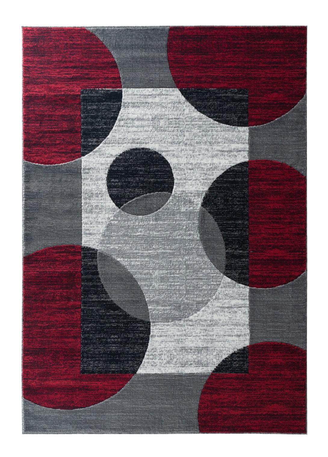 RUG AND DECOR Newport Collection Modern Abstract Design Area Rug Red ...