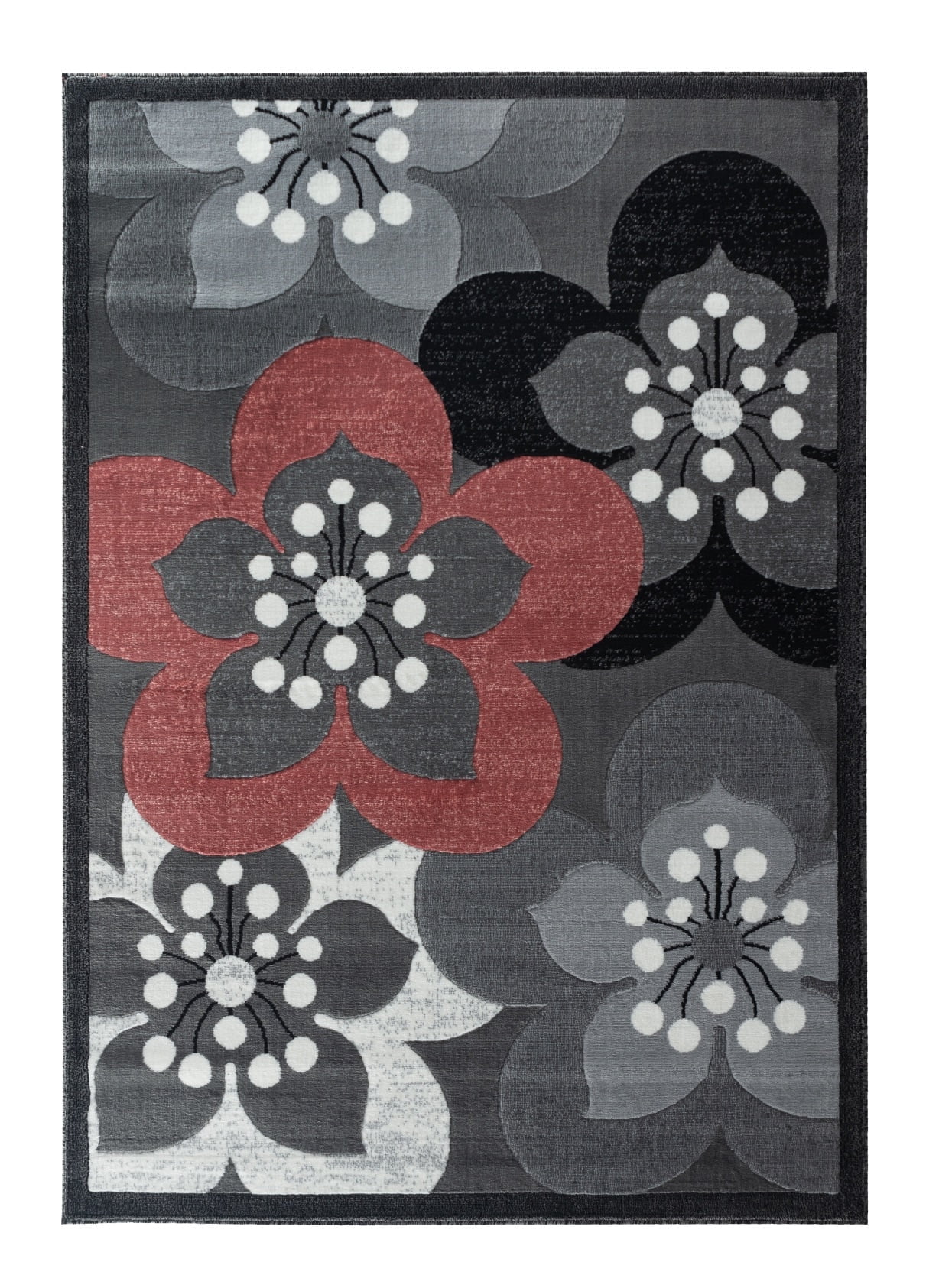 RUG AND DECOR Newport Collection Modern Abstract Floral Bloom Design ...