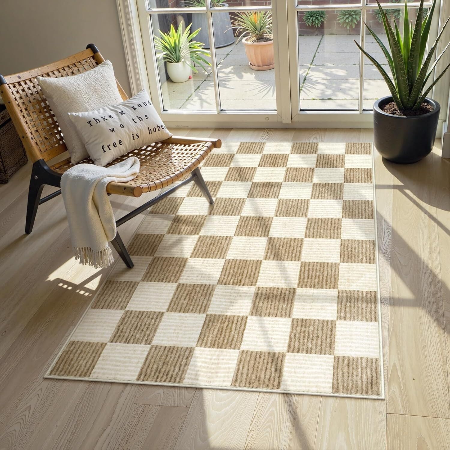 RUG ROBOT 3'x5' Washable Area Rug, Non-Slip Entryway Rug, Farmhouse ...