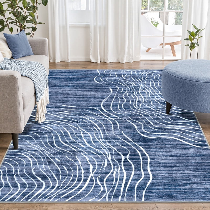 RUG ROBOT 5'x7' Abstract Area Rugs for Living Room, Non-Slip Washable ...