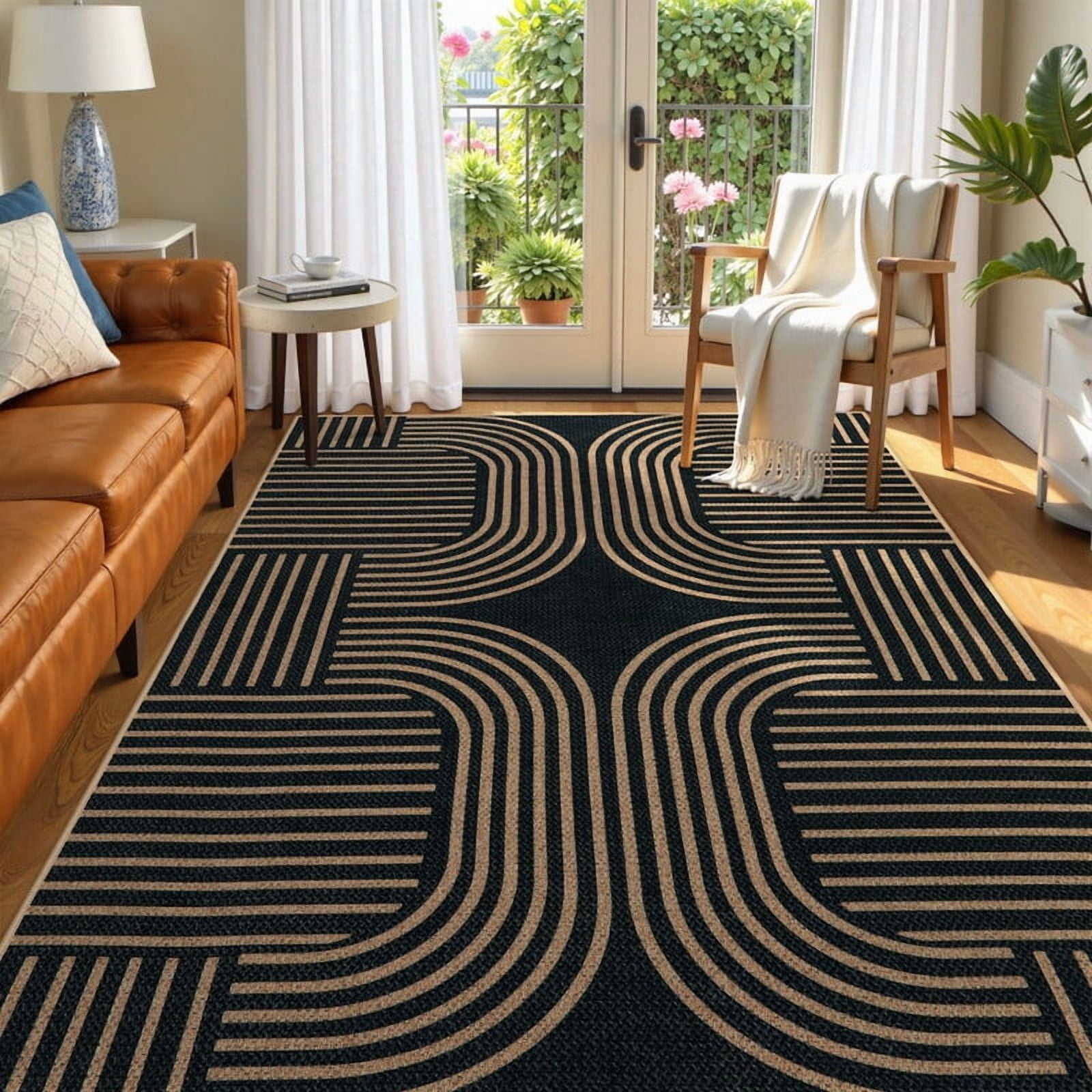 RUG ROBOT Modern Geometric 5'x7' Area Rugs for Living Room, Washable ...