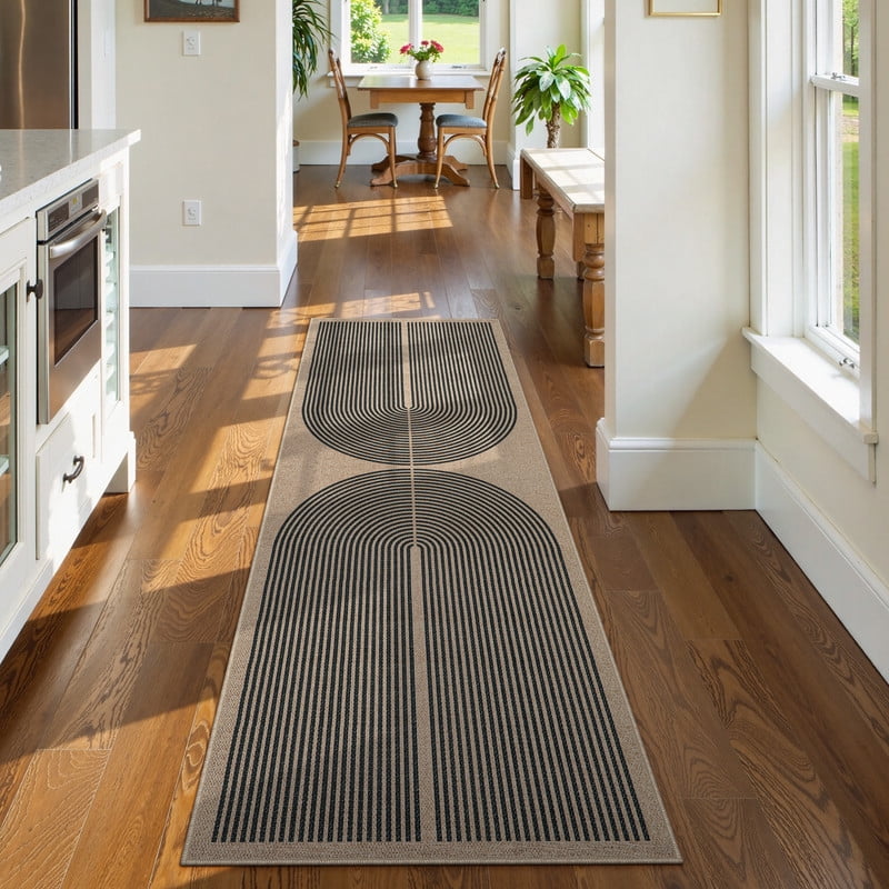 RUG ROBOT Modern Rainbow 2'6''x8' Hallway Runner Rug, Washable Easy ...