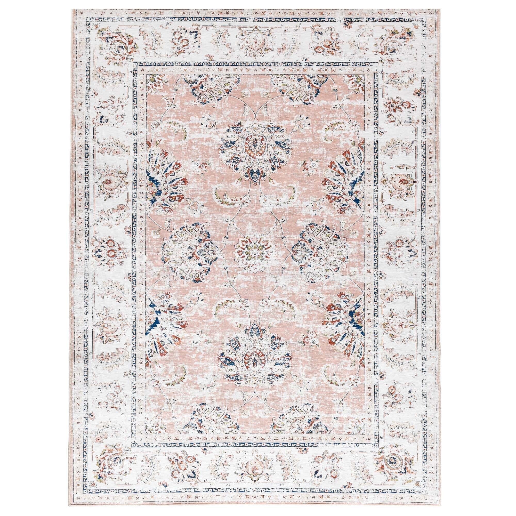 RUGKING Easy Clean 4x6 Large Pink Rug for Bedroom, Office, Bedside ...