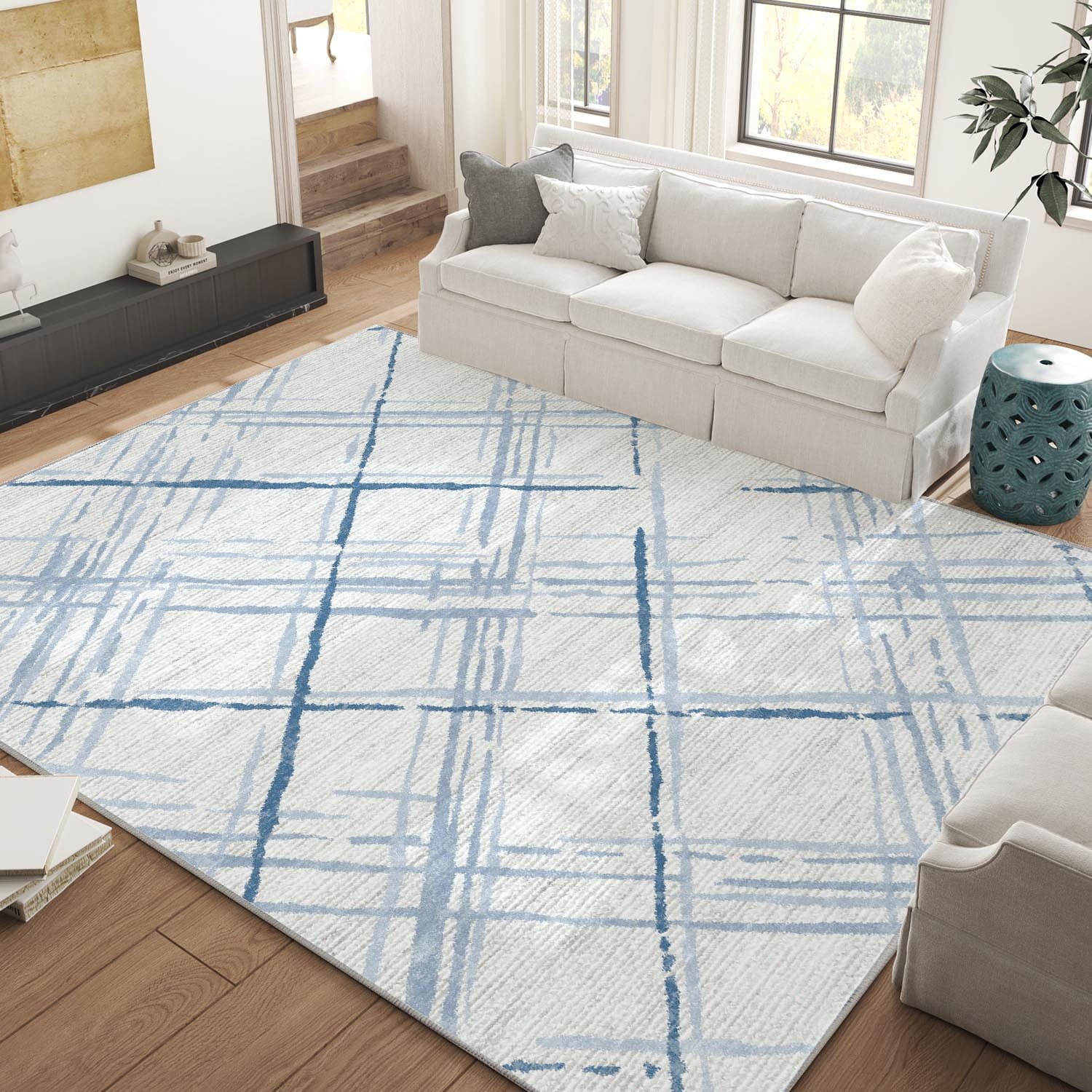 RUGKING Area Rug 8X10 Washable rug Moroccan Rug Modern Geometric Accent ...