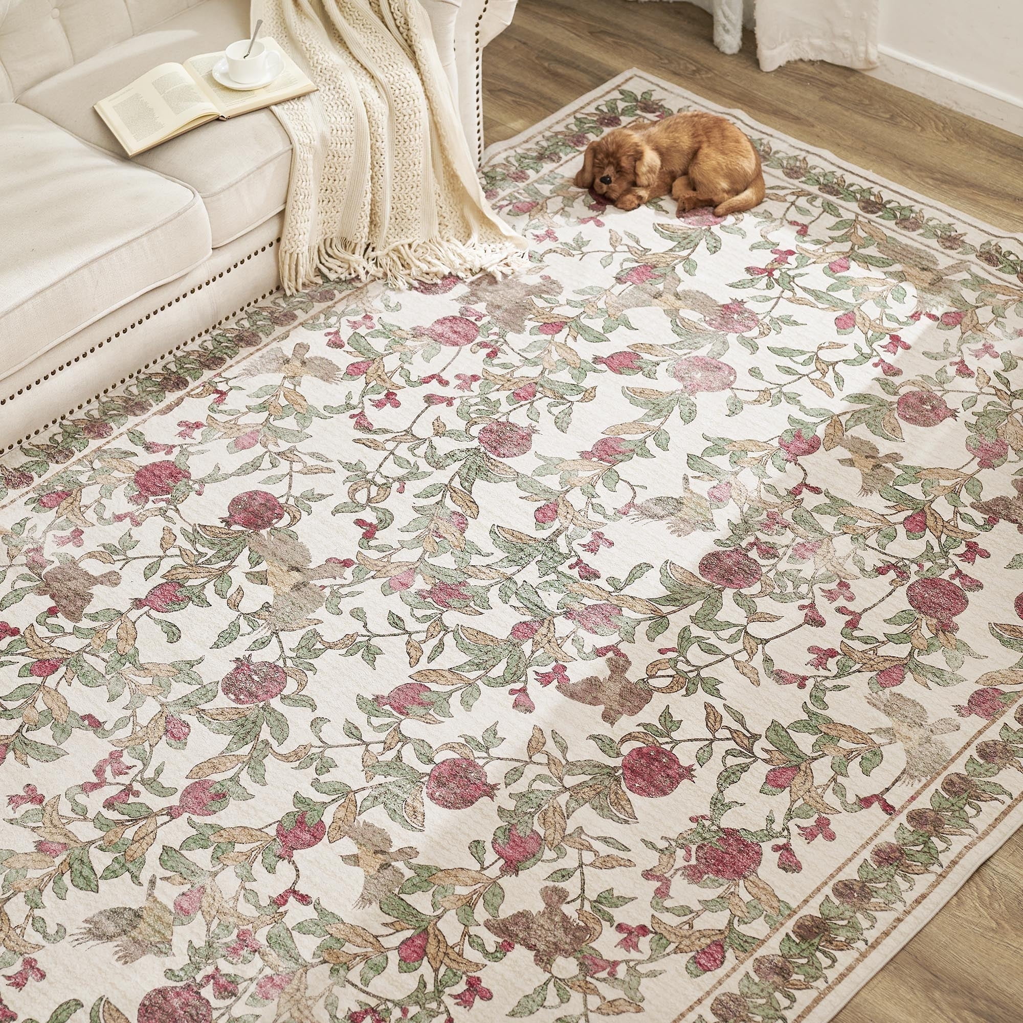 RUGKING Area Rugs For Living Room 6X9 Washable Oriental Rug Floral ...