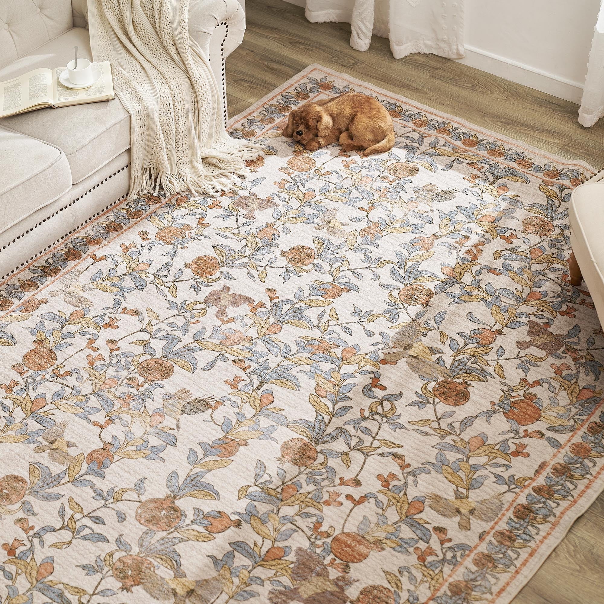 RUGKING Area Rugs For Living Room 6X9 Washable Oriental Rug Floral ...