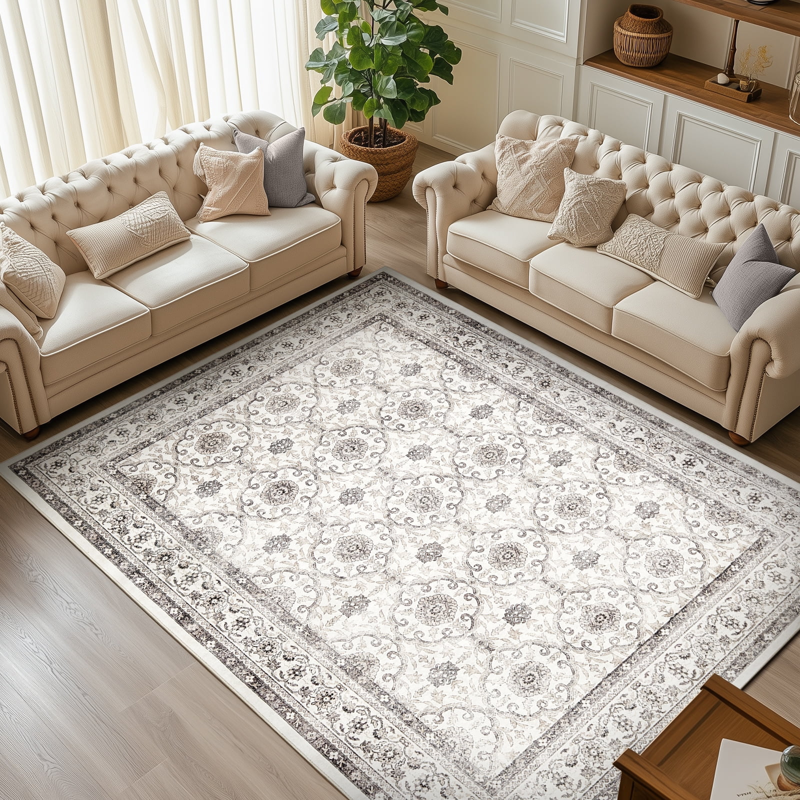 RUGKING 6X9 Persian Vintage Area Rug, Soft Thin Indoor Door Mat ...