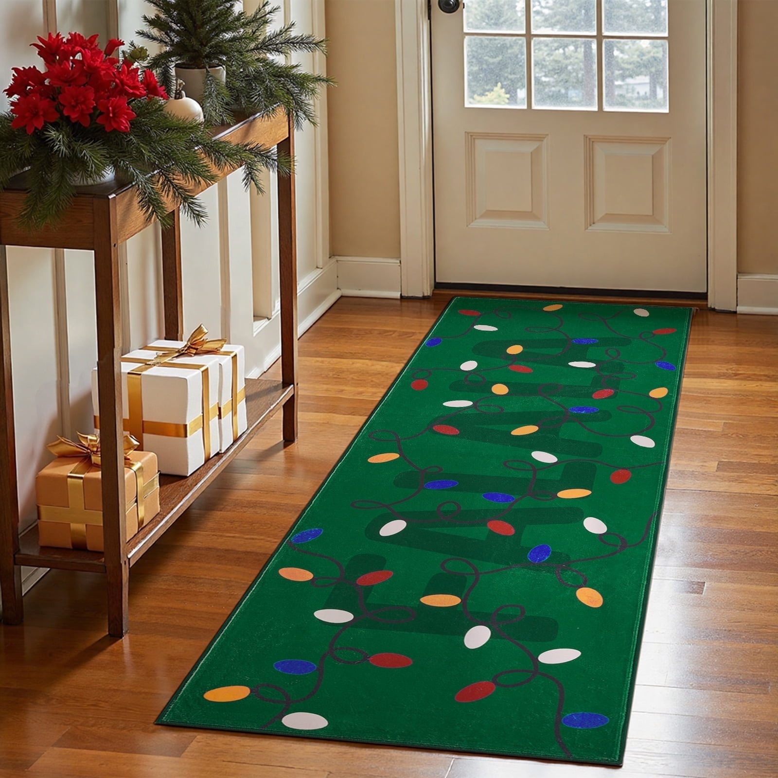 RUGKING Christmas Runner Rug for Kitchen Green 2x6 Holiday Decor for ...