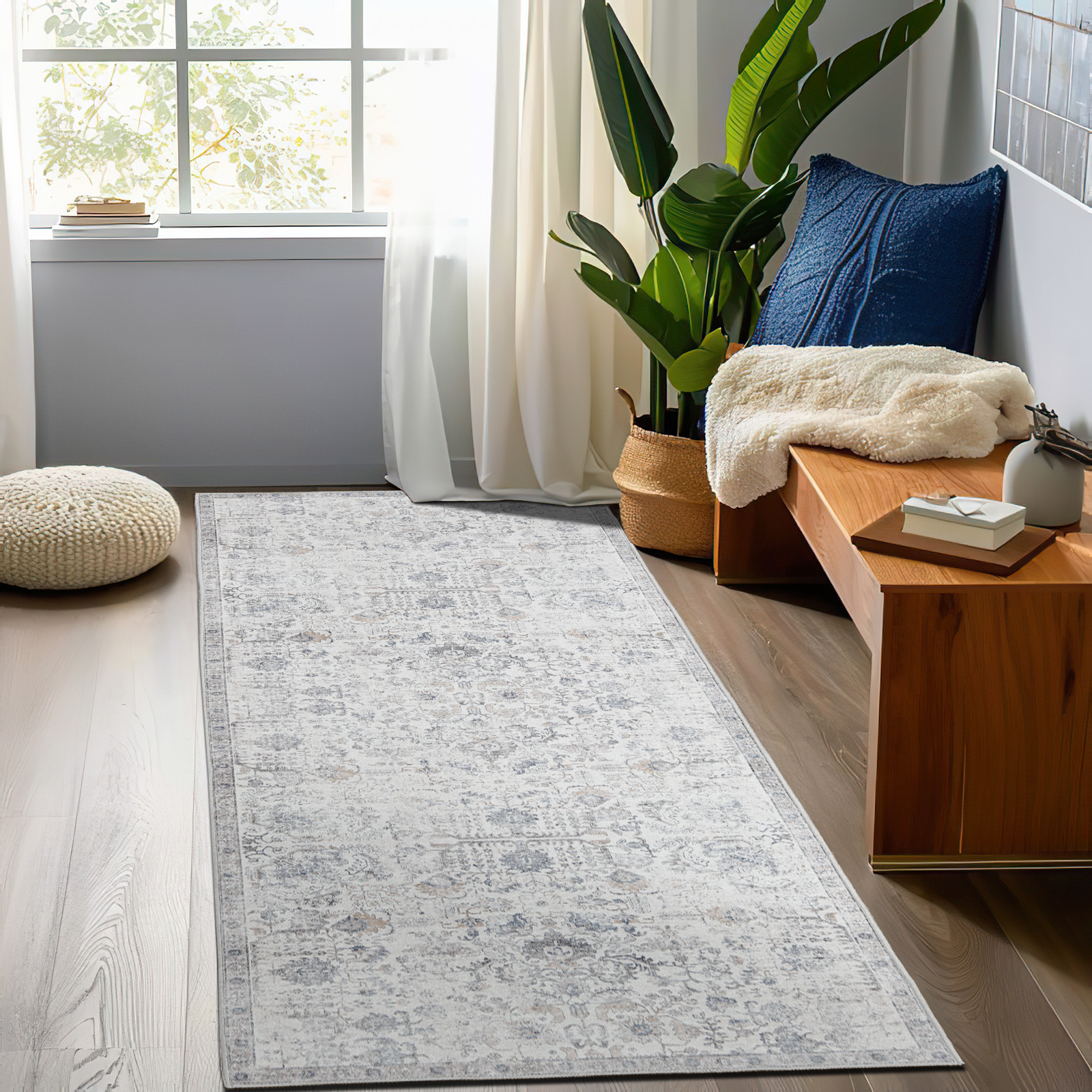 RUGKING Vintage 2x7 Brick Red Runner Rug, Boho Medallion, Non-Slip for ...