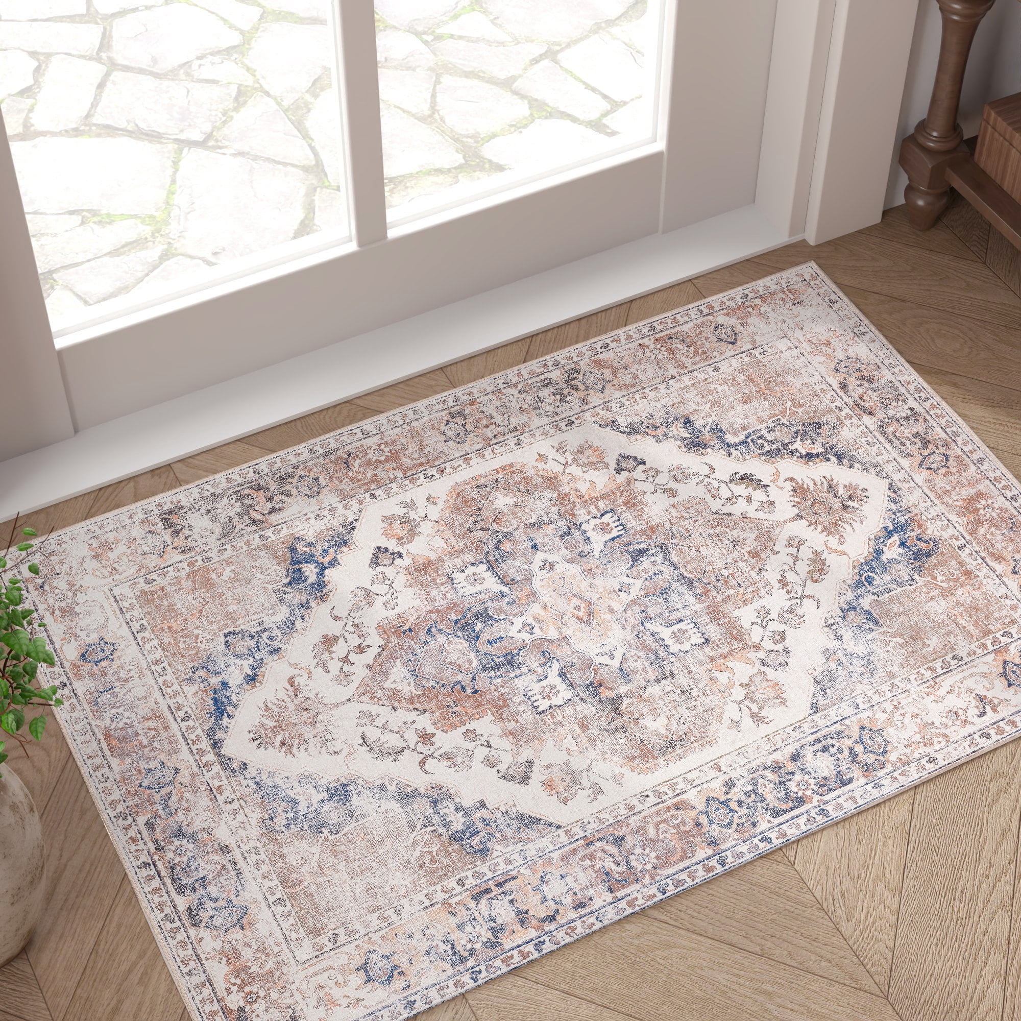 RUGKING 2x3 Foldable Oriental Area Rug, Non Slip Mat for Living Room ...
