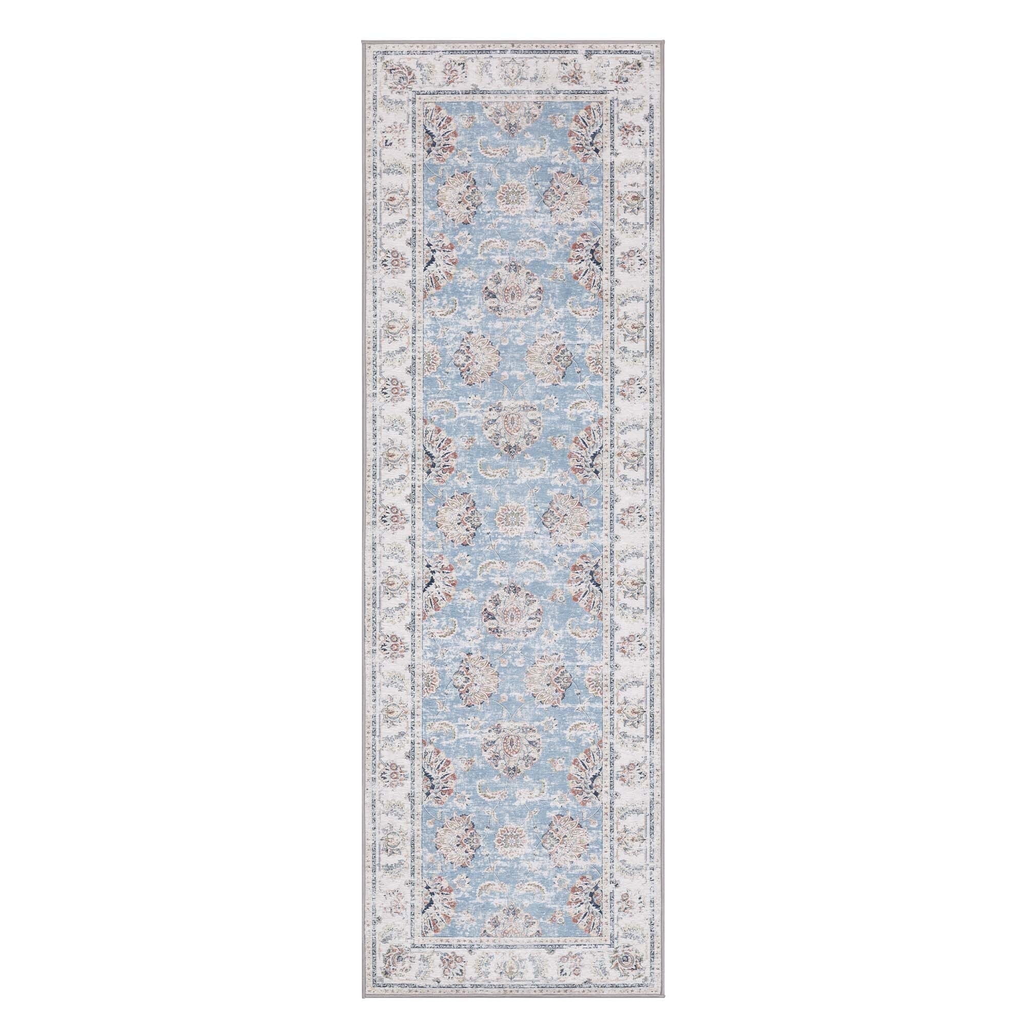 RUGKING Runner Rug 3x7 Vintage Rug Floral Bedroom Rugs Blue Rug Bedroom ...