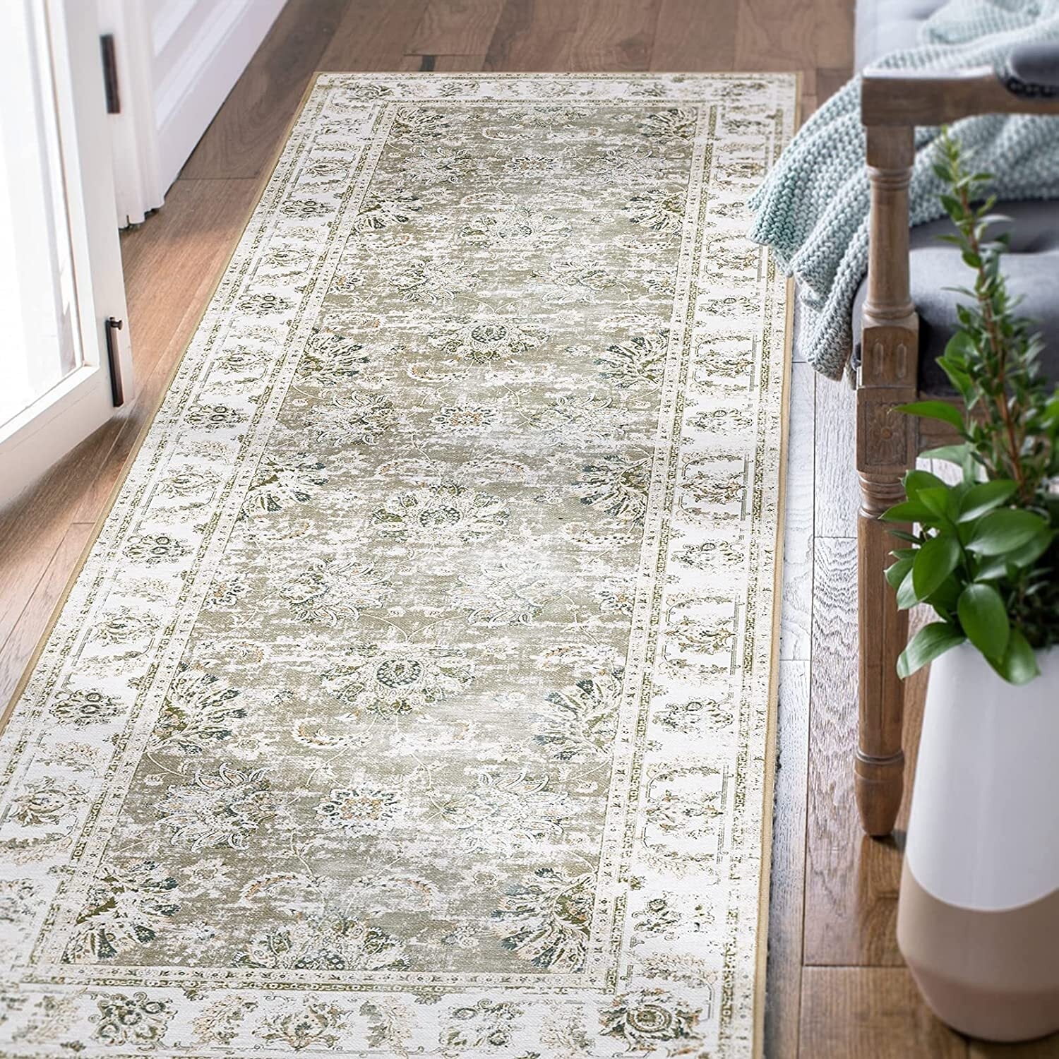 RUGKING 3x7 Runner Rugs Bedroom Vintage Rug Runner Taupe Area Rug Floor ...