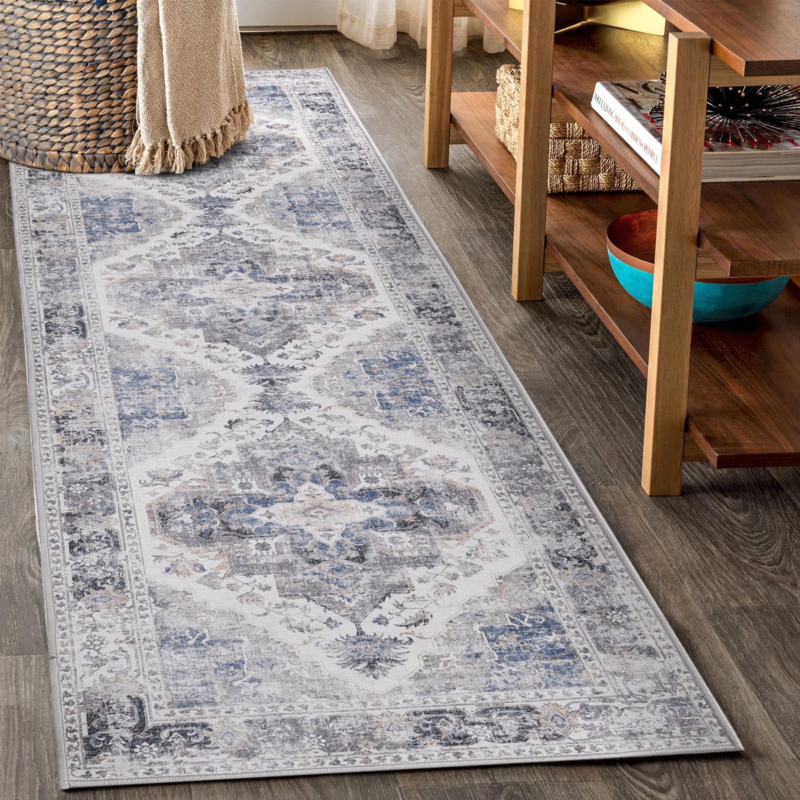 RUGKING Foldable Vintage Runner Rug 2x6 Oriental Medallion Area Rug ...