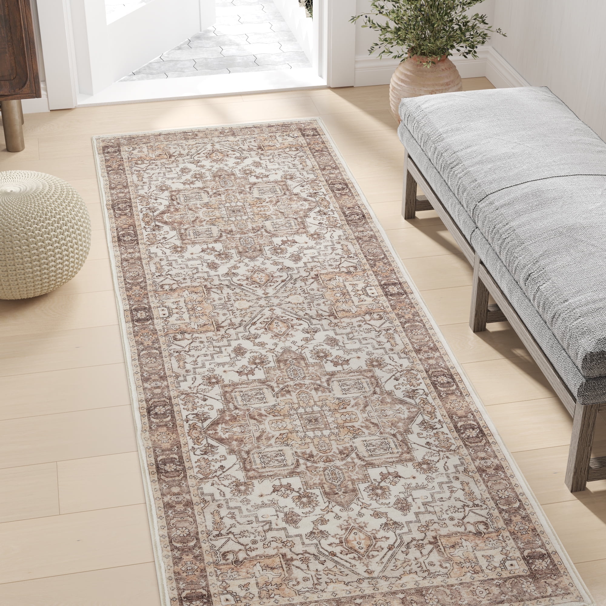 RUGKING Kitchen Rugs 2x5 Home Machine Washable Bedroom Rugs, Distressed ...