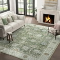 RUGKING 8'x10' Floral Green Indoor Mat, Soft Persian Rug for Living ...