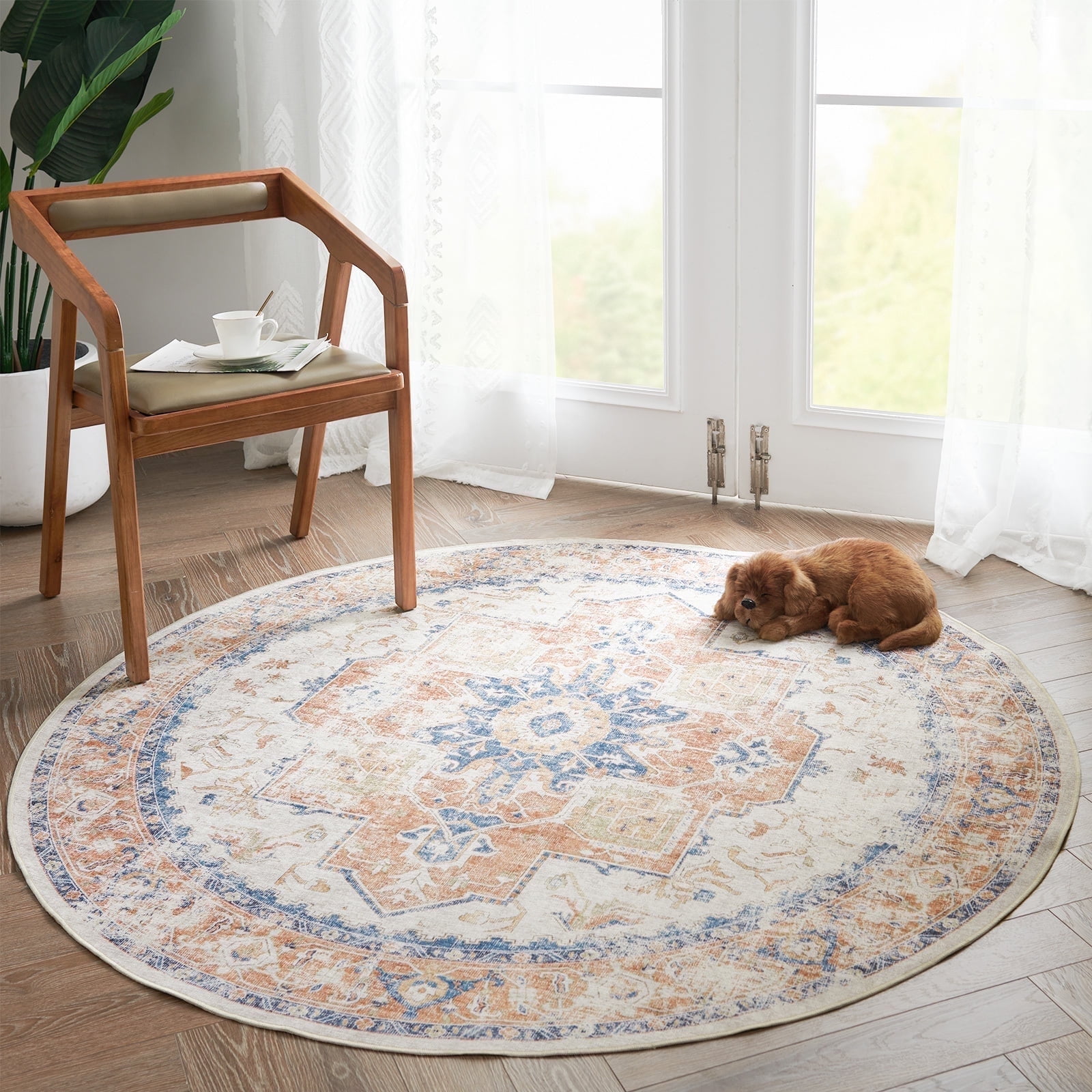 Free Shipping! RUGKING Round Area Rugs 6ft Living Room Chenille Soft ...