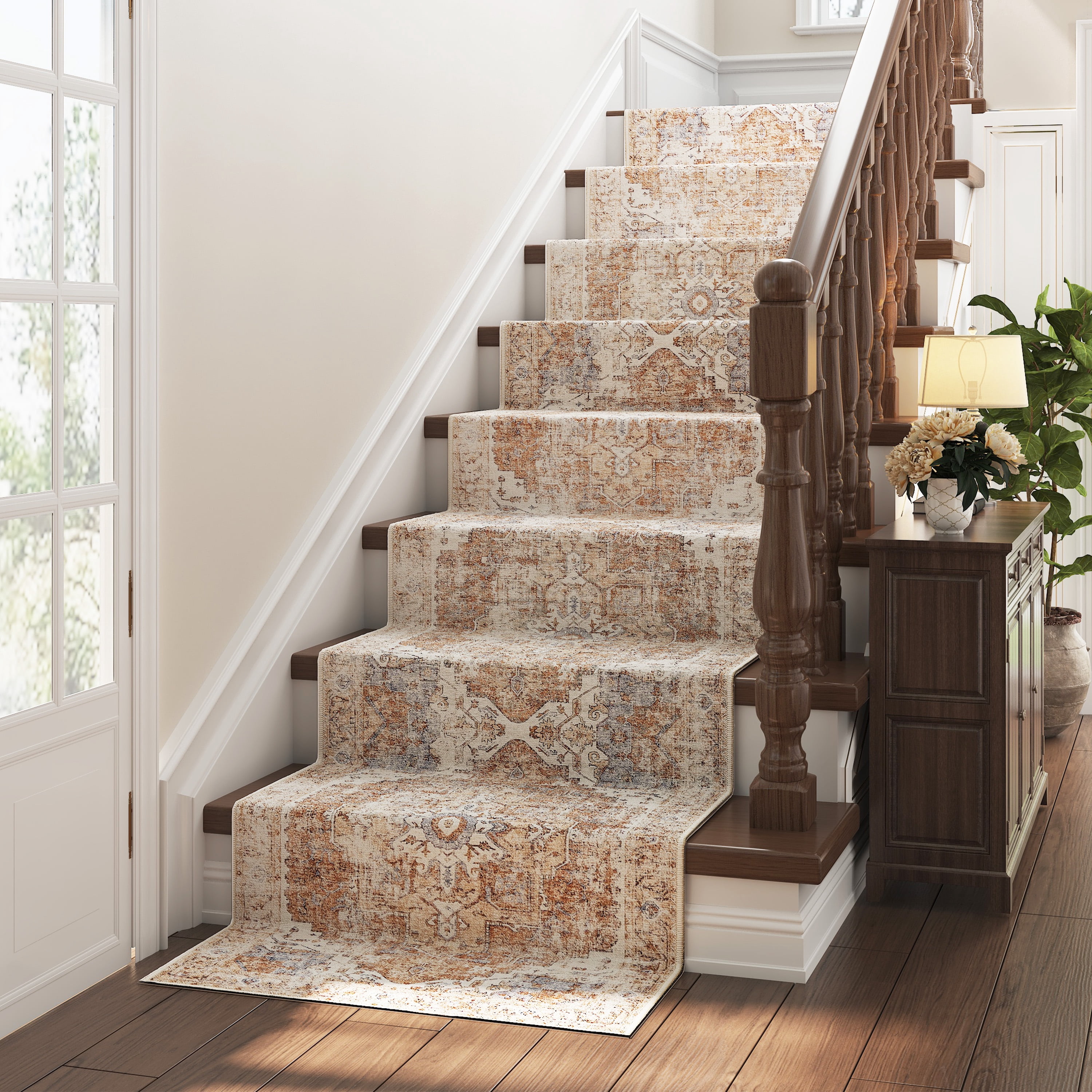 RUGKING Runner Rug 2x12 Vintage Printed Brick Red Area Rug Stairway ...