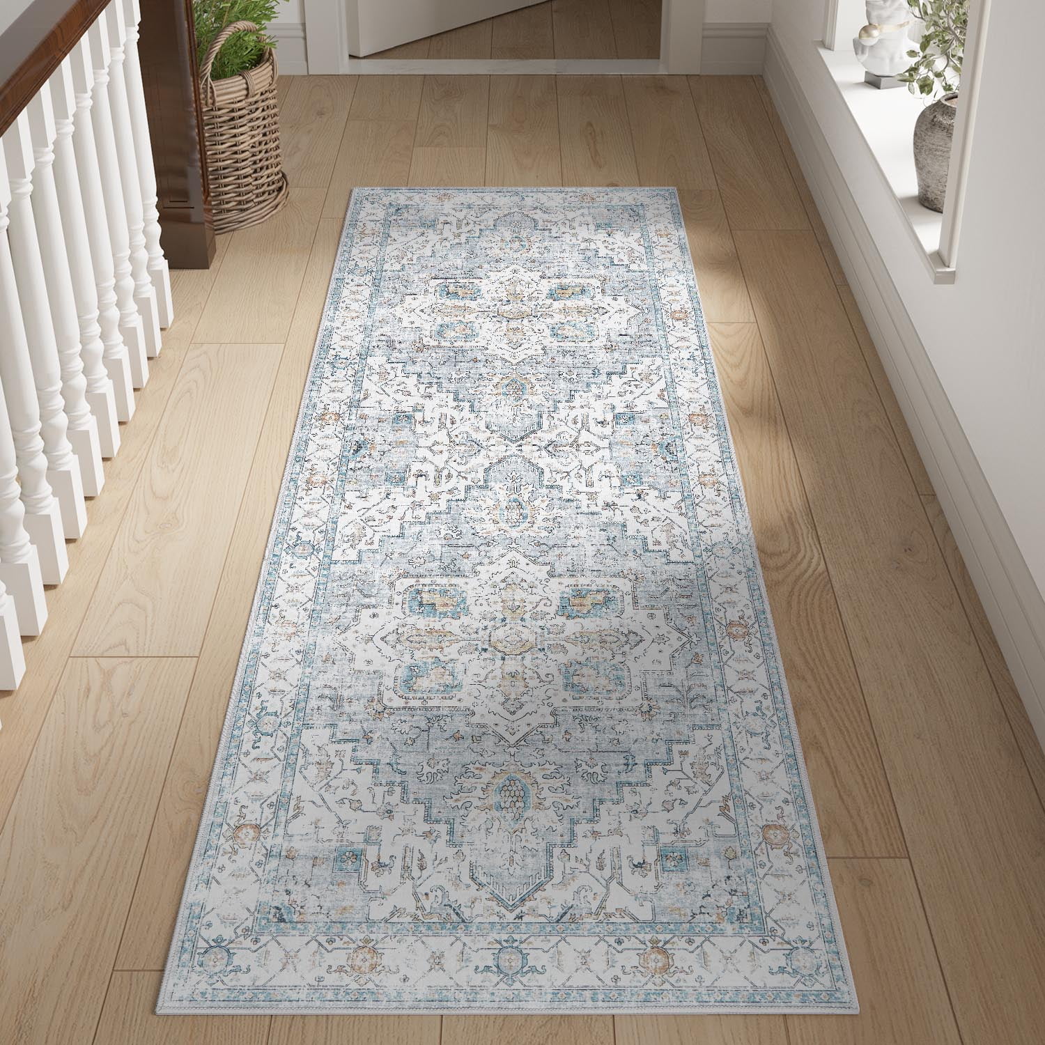 RUGKING 2x6 Non-Slip Bohemian Runner Rug, Washable with Rubber Backing ...