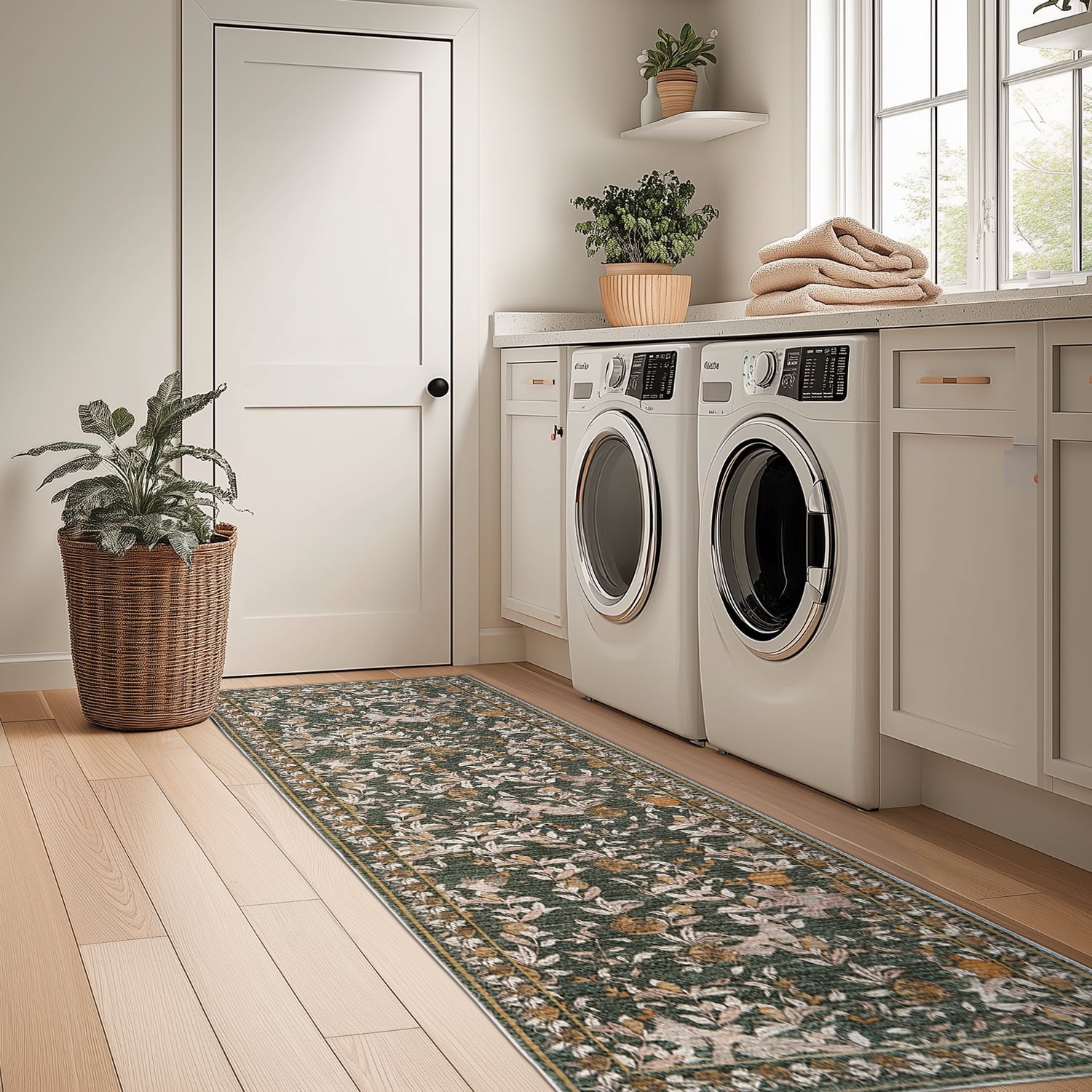 RUGKING Runner Rugs For Kitchen 2X10 Retro Oriental Rug Floral Print ...