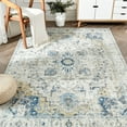 RUGKING 5x7 Traditional Area Rugs, Light Blue, Non Slip, Foldable ...