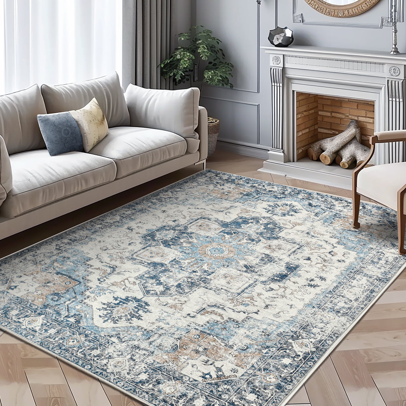 RUGKING 9x12 Area Rugs for Living Room Vintage Foldable Carpet Floor ...