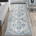 RUGKING 3x8 Blue Vintage Medallion Runner Rug, Non-Skid for Entryway ...