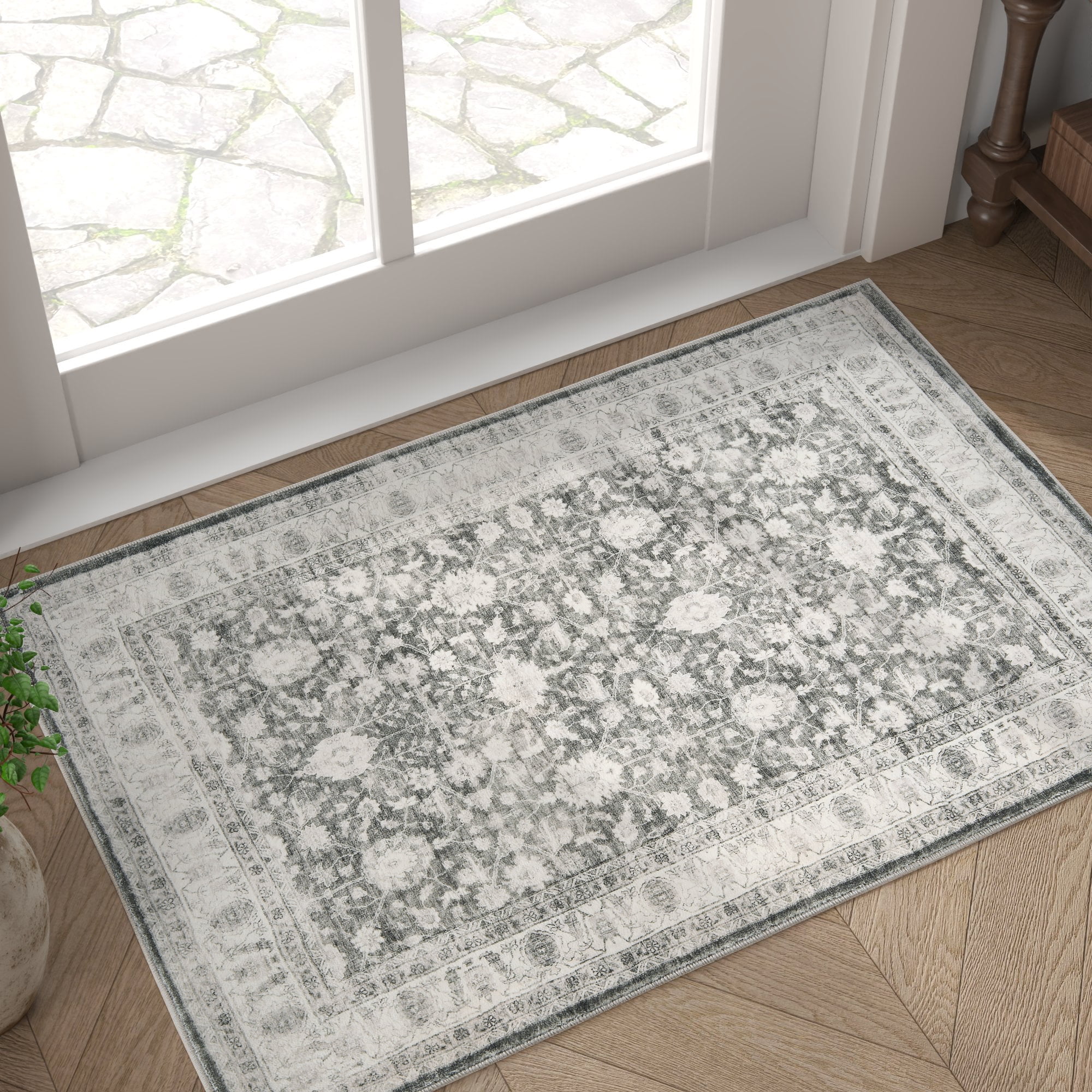 RUGKING Washable Kitchen Rugs 3'x5' Low-Pile Throw Rug Carpet Non-Slip ...