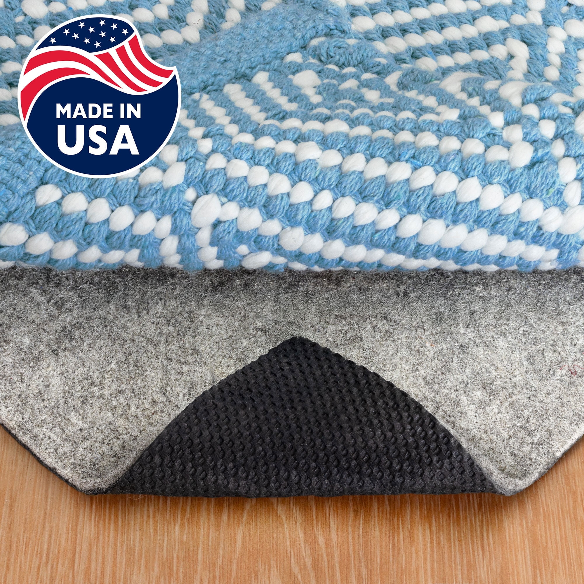 RUGPADUSA Basics 1/8" Thick Felt + Rubber Non-Slip Carpet Gripper Rug ...