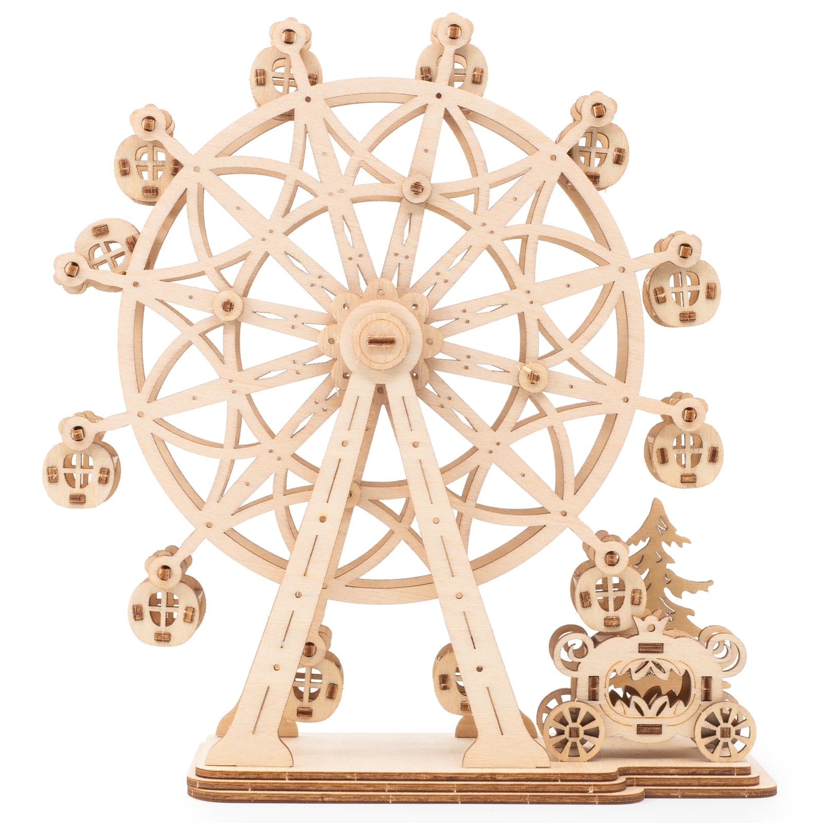 RUIAN Ferris Wheel Building Toys DIY Wood Puzzle for Adult Xmas Gift ...