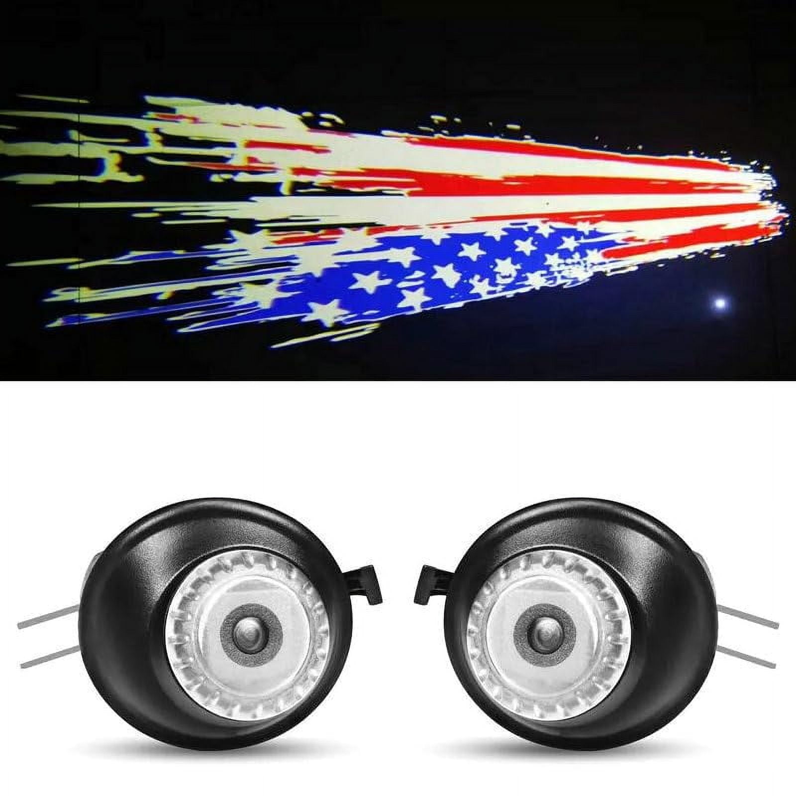 RUICI LUCKY LED AJH3 Puddle Light Kit American Flag For Cadillac ...