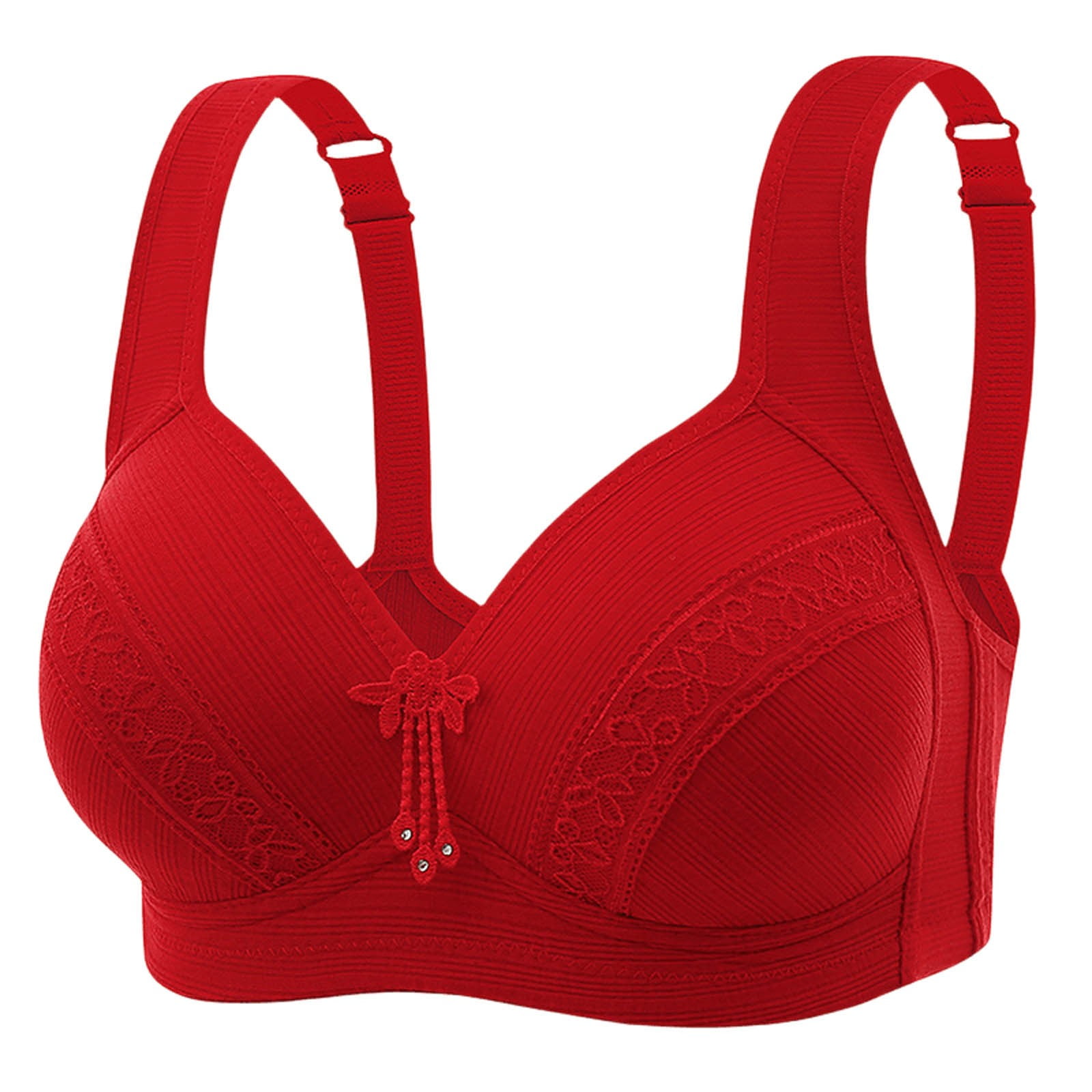 Ruicuw Women Sexy Lace Front Buckle Prints Underwear Without Rims Vest