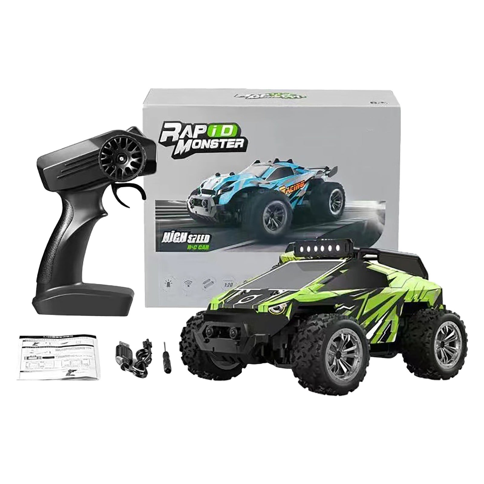 RUIG 1:20 Scale Fast Remote Control Car, 4WD RC Off-Road Truck, High Speed 36 Km/h, 2.4 GHz ...