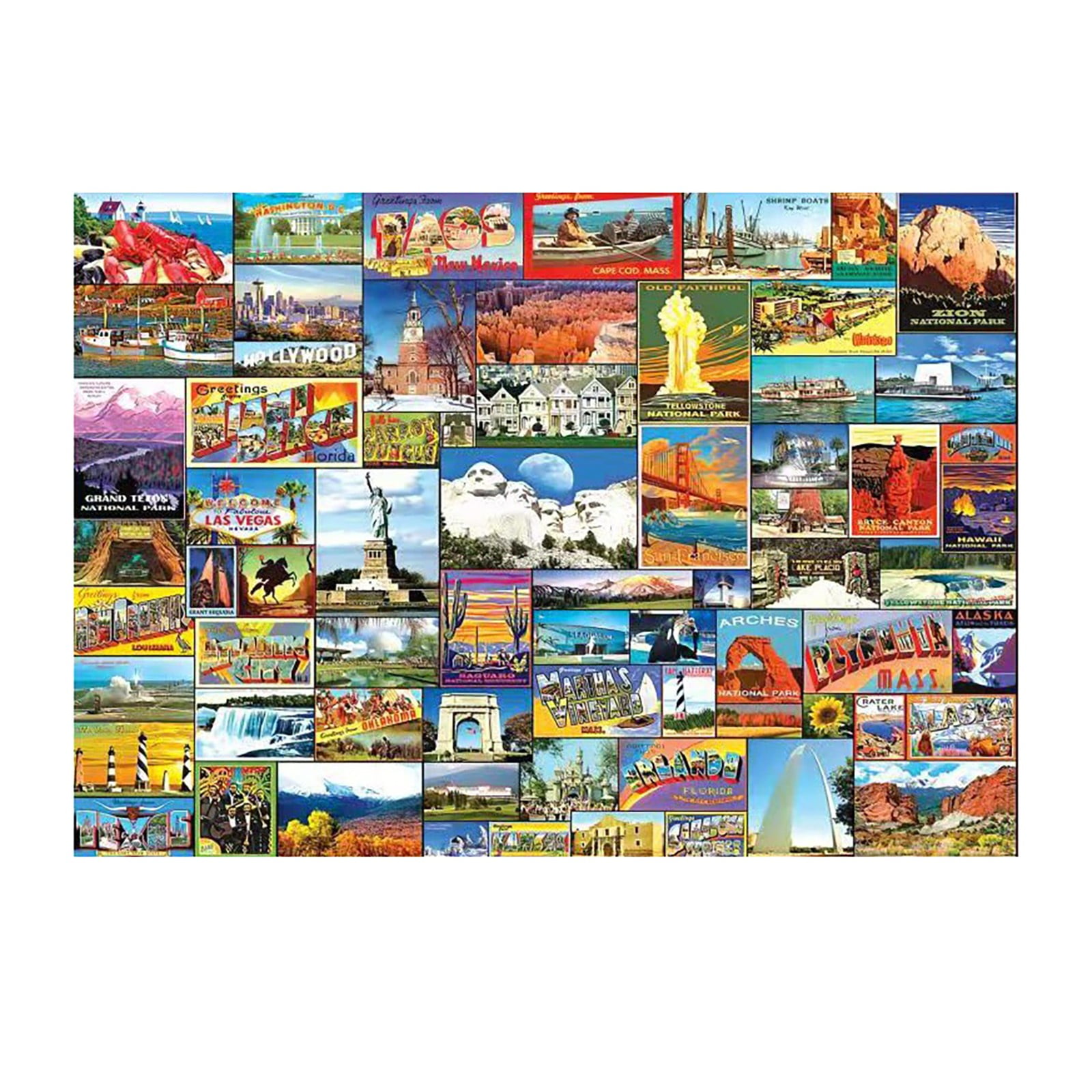 RUIG 1000 Piece World Landmarks Map Puzzle Paper Jigsaw Puzzle for ...