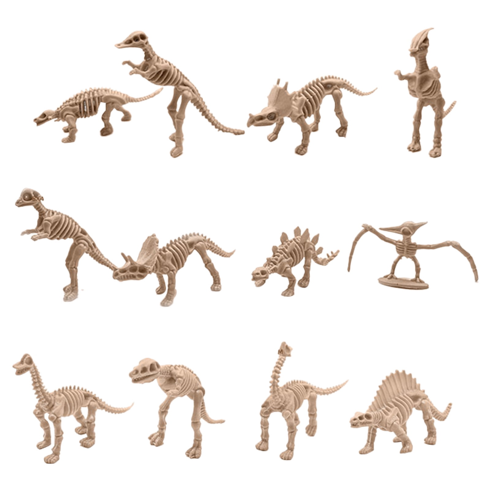RUIG 12 Pcs Dinosaur Fossil Skeletons Figures - Mini Dinosaur Figurines ...