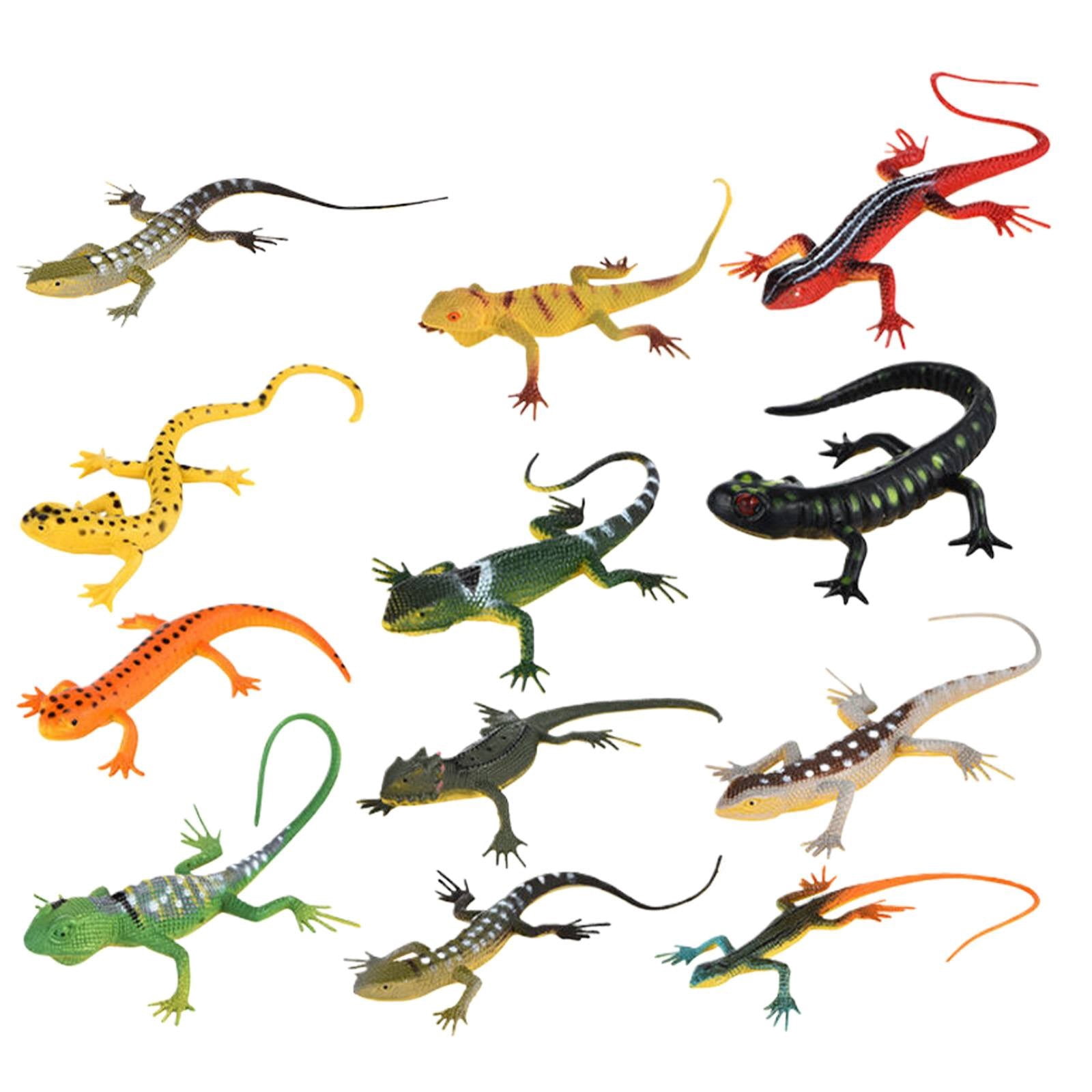 RUIG 12Pcs Realistic Rubber Lizards Toys Animal Figures Artificial ...