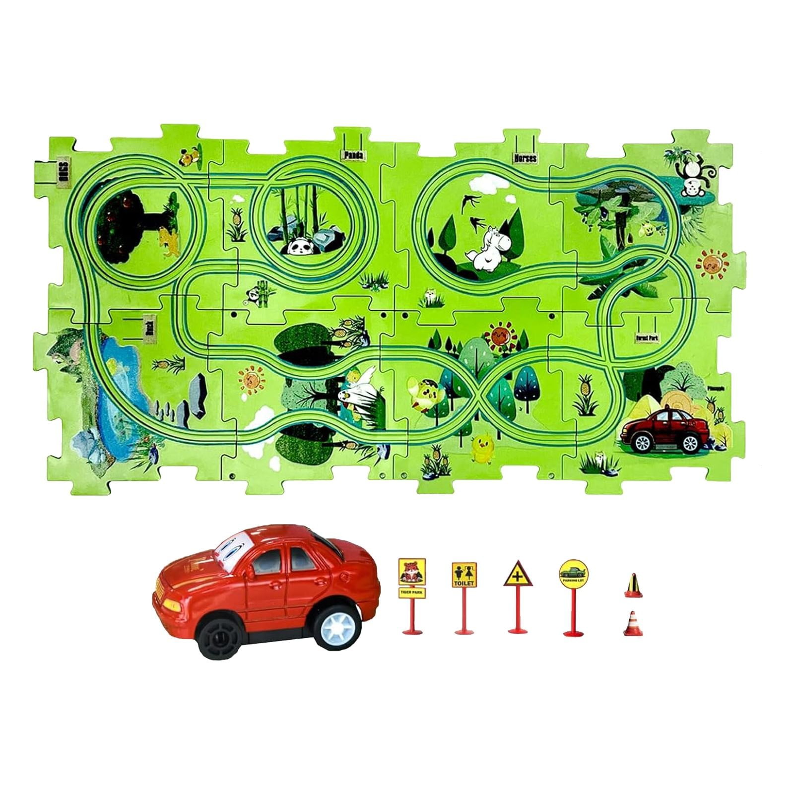 RUIG 15 PCS Puzzle Racer Kids Car Track Set - Toys for Ages 2-4 for ...
