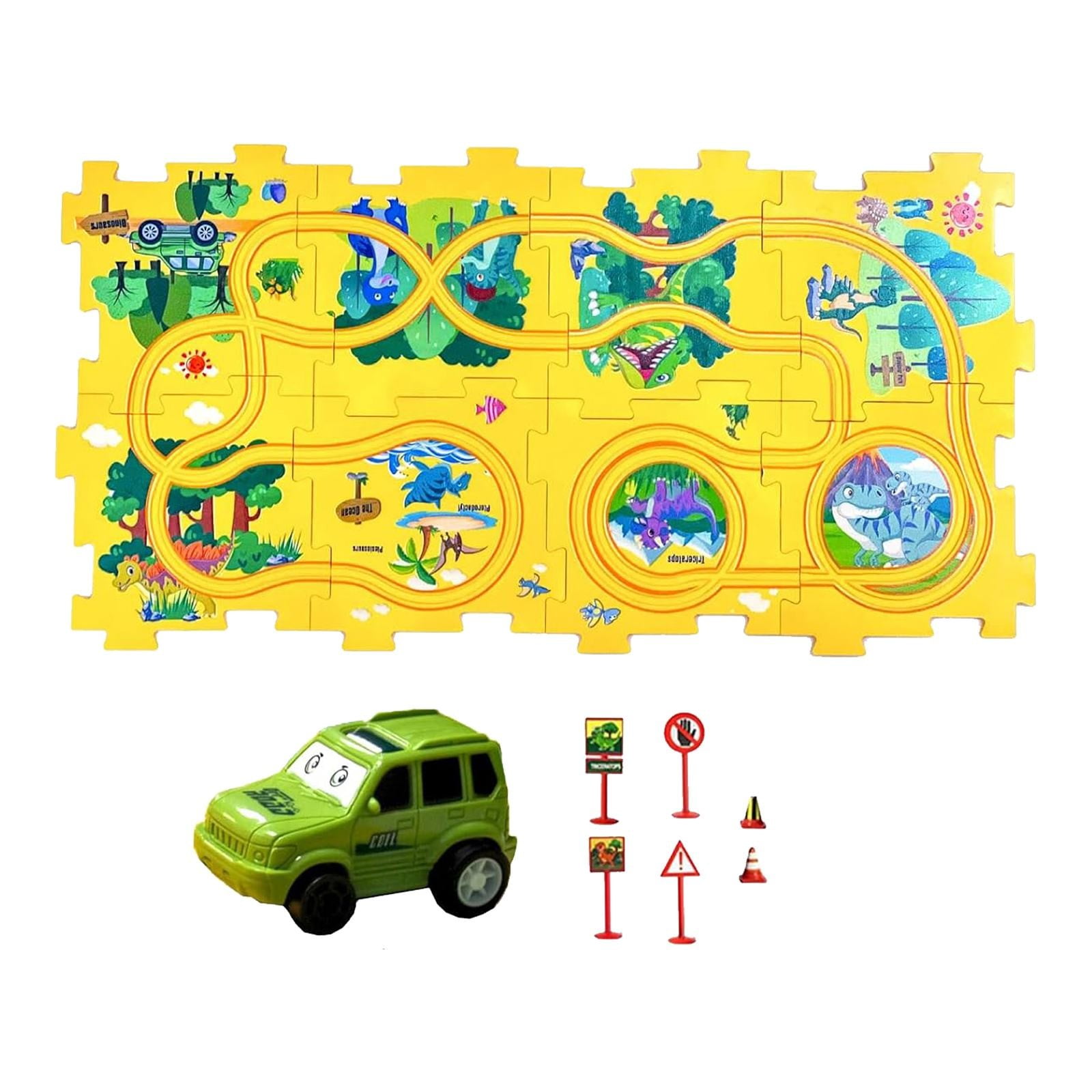 RUIG 15 PCS Puzzle Racer Kids Car Track Set - Toys for Ages 2-4 for ...