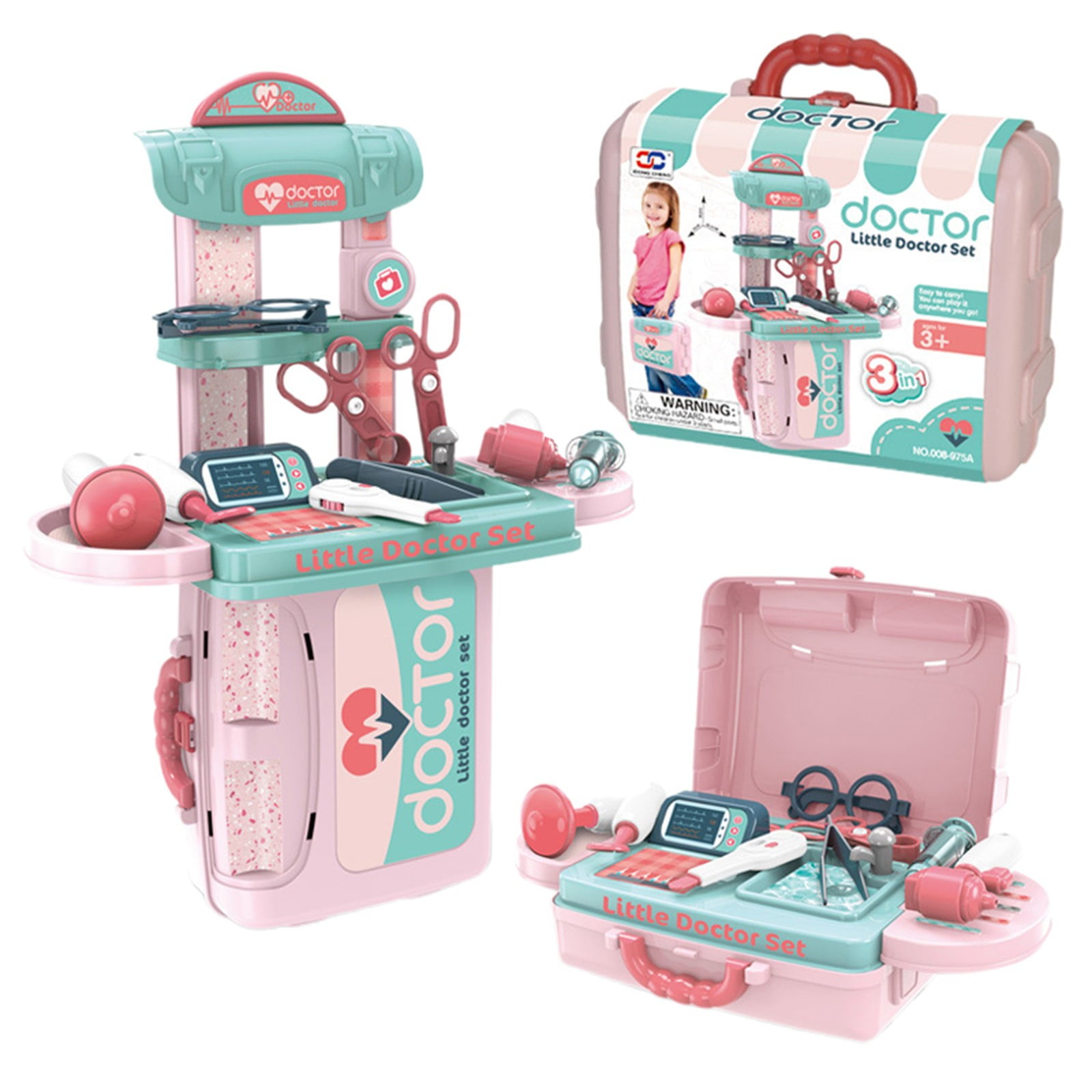 RUIG 2-in-1 Suitcase Kitchen Set for Children Suitcase Turn into Play ...