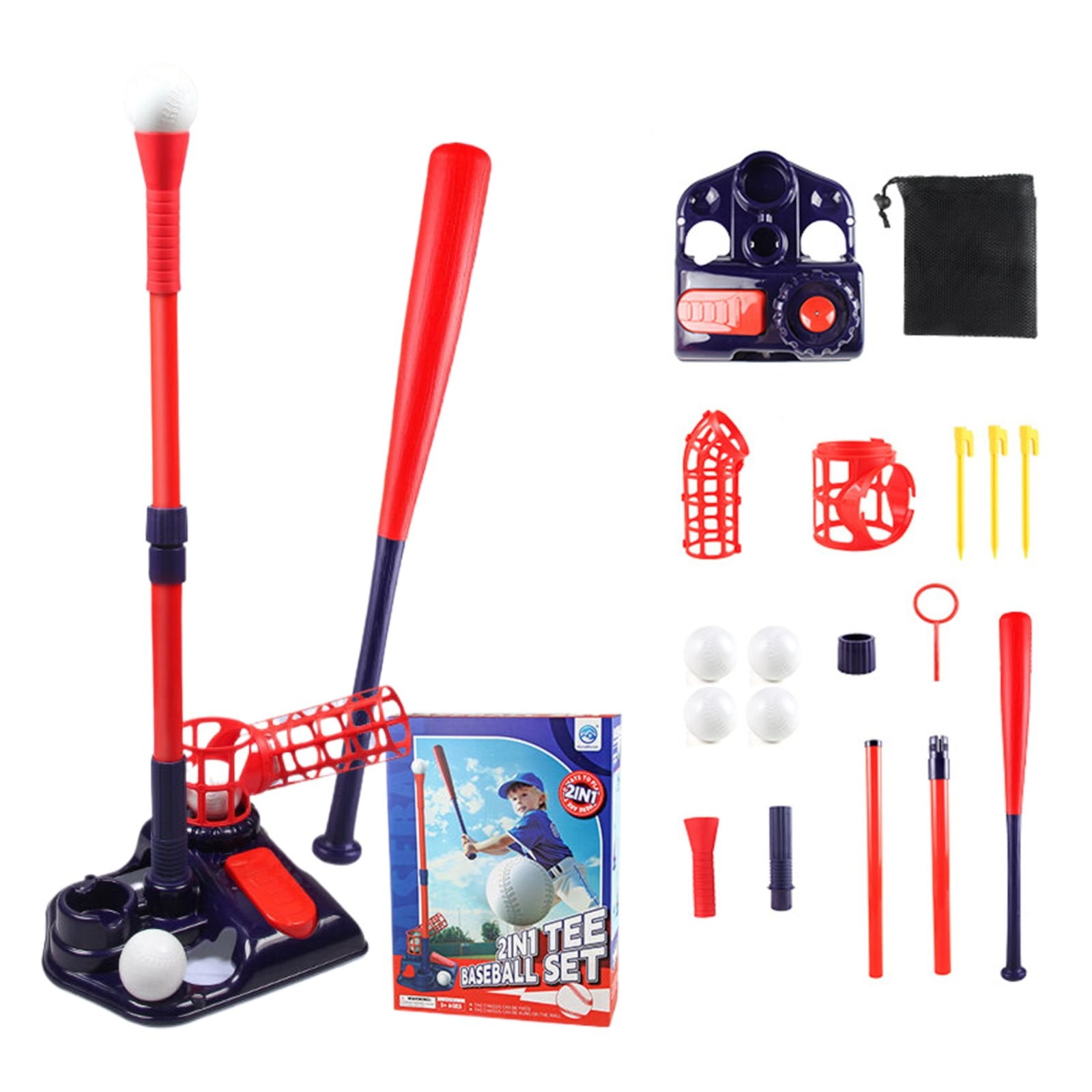 RUIG 4 In 1 Tee Set for Kids 3 5 Hanging Tee 2 Retractable Bat Batting ...