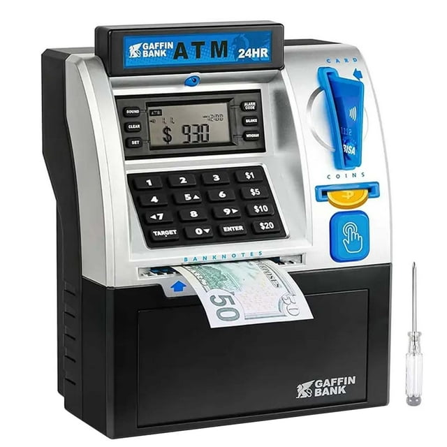 RUIG ATM Piggy Bank for Kids, ATM Machine for Real Money, Bill Feeder ...