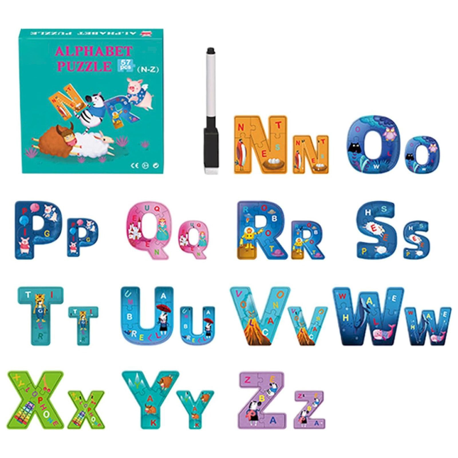 RUIG Alphabet Flash Cards, Alphabet Puzzle Letter Learning Toys - ABC ...