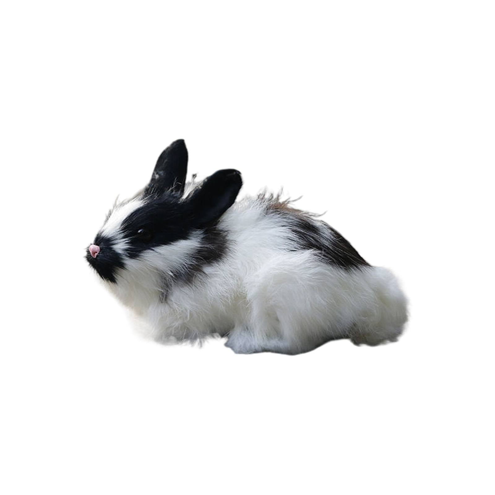 RUIG Assorted Miniature Realistic Furry Rabbits Figurines Simulation ...